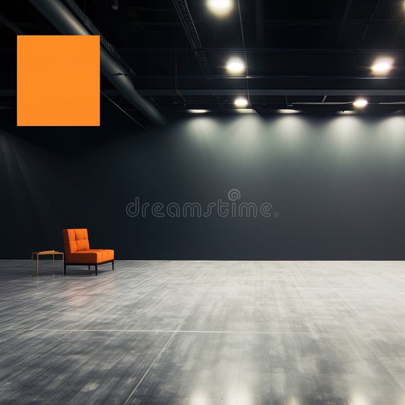 Abstract Design Wall Room of Modern Interior, Clean, Spot Lighting and ...