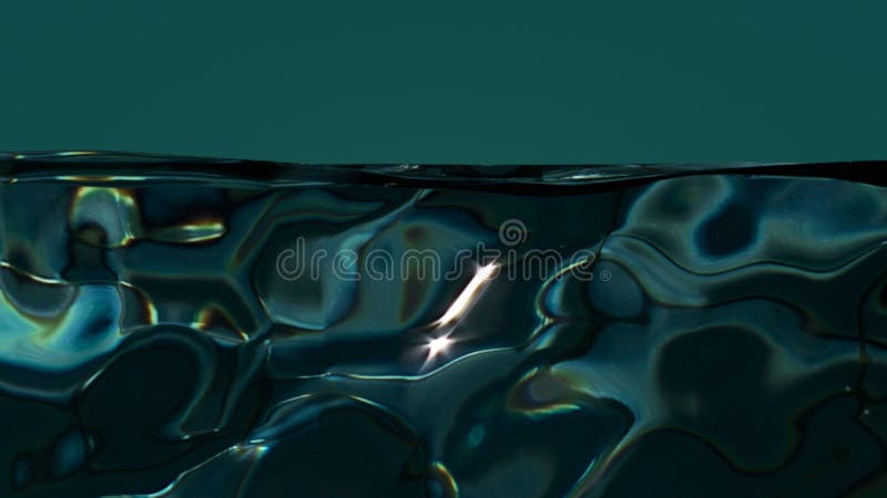 Abstract Design of Water Split Line with Underwater. 3D Rendering Stock ...