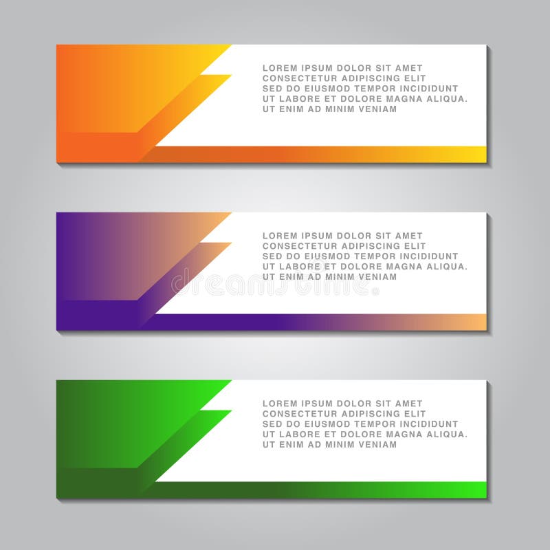 Abstract Design Web Banner. Colorful Gradient Shape Design Stock ...