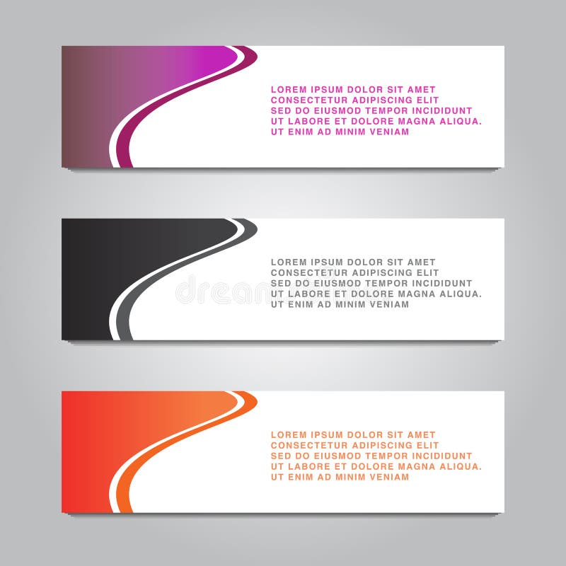 Abstract Design Web Banner. Colorful Gradient Shape Design Stock Vector ...