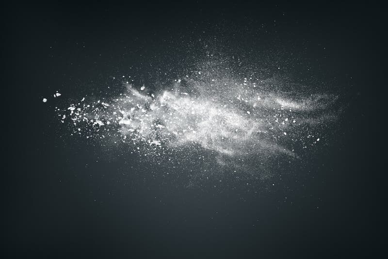 Abstract Design of White Powder Cloud on Dark Background Stock Photo ...