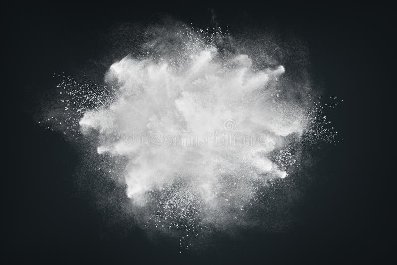 Abstract Design of White Powder Cloud on Dark Background Stock Photo ...