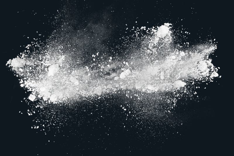 Abstract Design of White Powder Particles Explosion Cloud Stock Photo ...