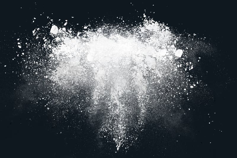 Abstract Design of White Powder Particles Explosion Cloud Stock Image ...