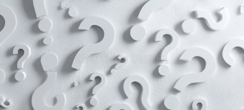 The Abstract Design of White Question Marks on a Textured Surface. AI ...