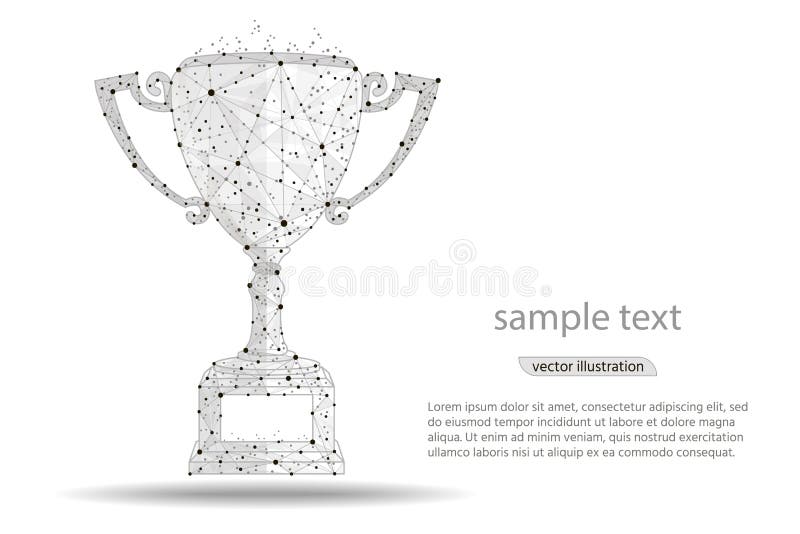 Winner Cup, Logo Isolated from Low Poly Wireframe. Abstract Polygonal ...