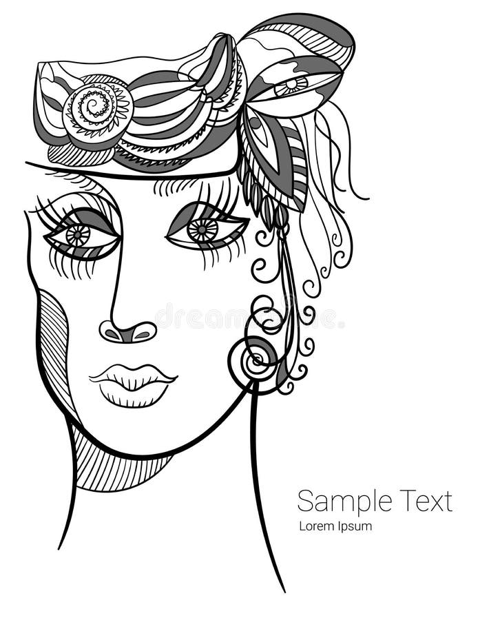 Abstract Design With Womans Face Stock Vector Illustration Of Eyes