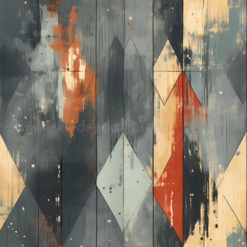 Abstract Design on Wood with Rustic and Weathered Textures (tiled ...