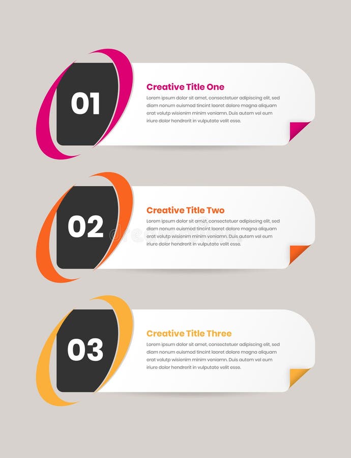 Abstract Designed Three Steps Business Process Presentation Template ...
