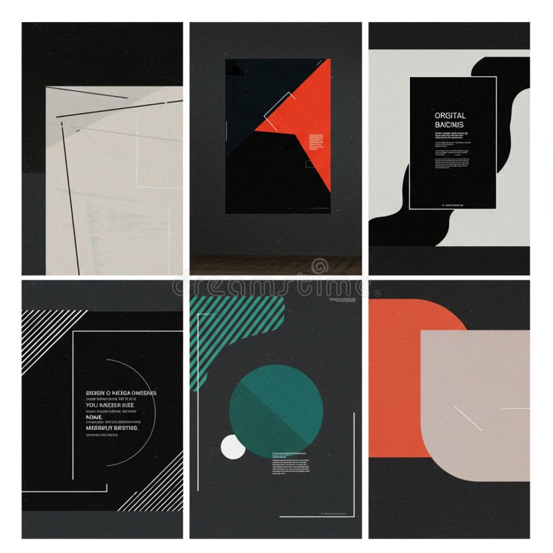 Abstract Designs Featuring Geometric Shapes and Bold Color Contrasts ...