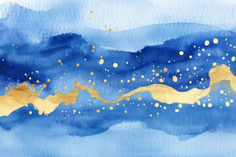 Abstract Night Sky Painting Gold Accents Stock Photos - Free & Royalty ...