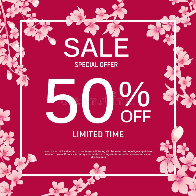 Abstract Designs Sale Banner Template with Frame. Vector Illustr Stock ...