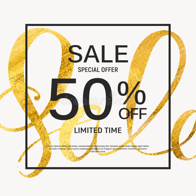 Abstract Designs Sale Banner Template with Frame. Vector Illustr Stock ...