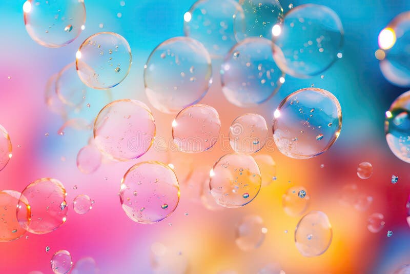 Abstract Desktop Wallpaper Featuring Floating Bubbles Against Colorful ...