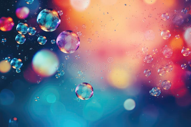 Abstract Desktop Wallpaper Featuring Floating Bubbles Against Colorful ...