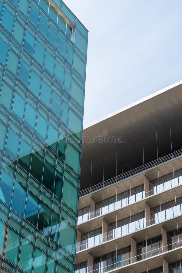 Abstract Detail of Modern Architecture and the Different Colors of Two ...