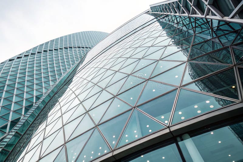 Abstract Detail of Modern Contemporary Glass Architecture with Copy ...