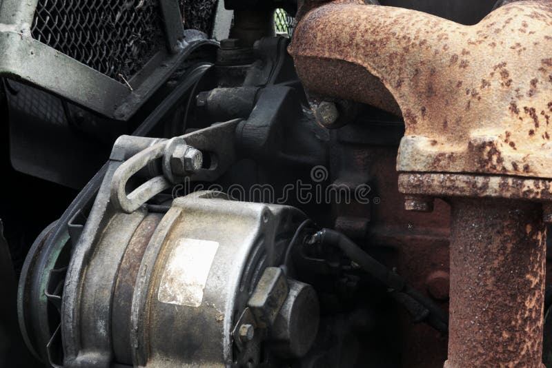 Abstract Detail Shot of Old Diesel Engine Stock Image - Image of power ...