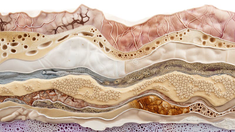 An Abstract, Detailed Cross-section of Various Layers Resembling ...