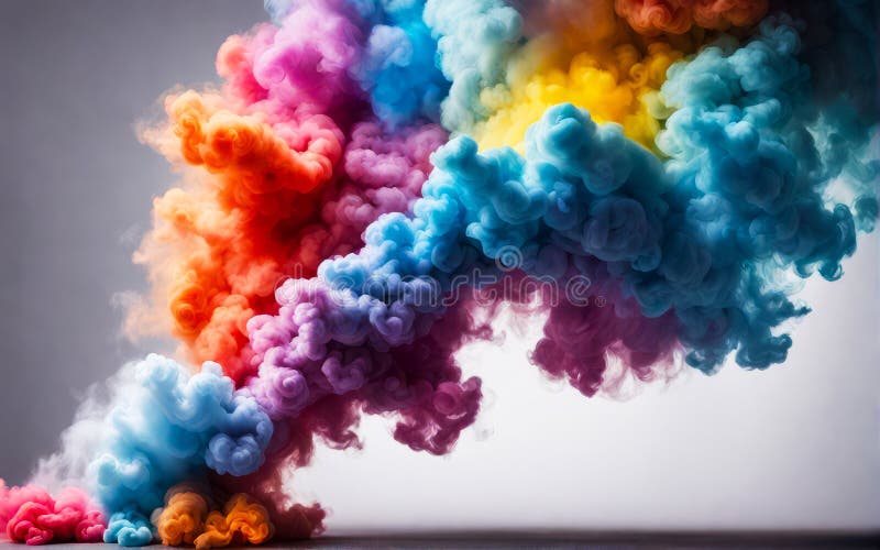 Abstract Detailed of a Smoke Figure in Shape Start Rainbow Smoke ...