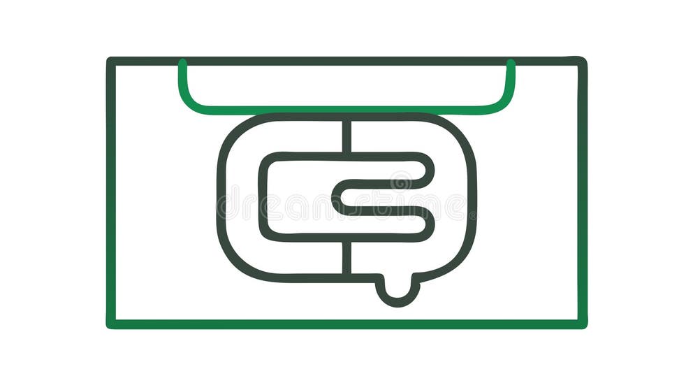 Abstract Device Outline Icon with Curved Internal Element, Vector ...