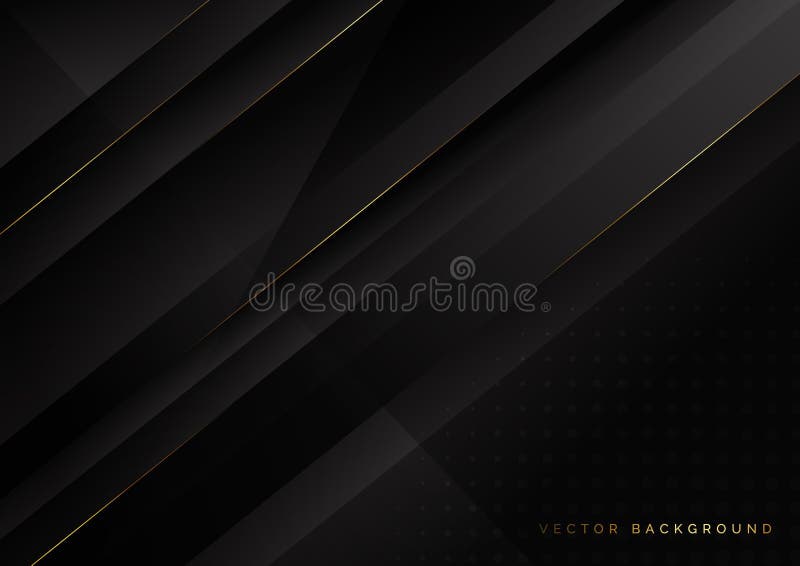 Abstract Diagonal Black Background with Golden Lines. Luxury Style ...