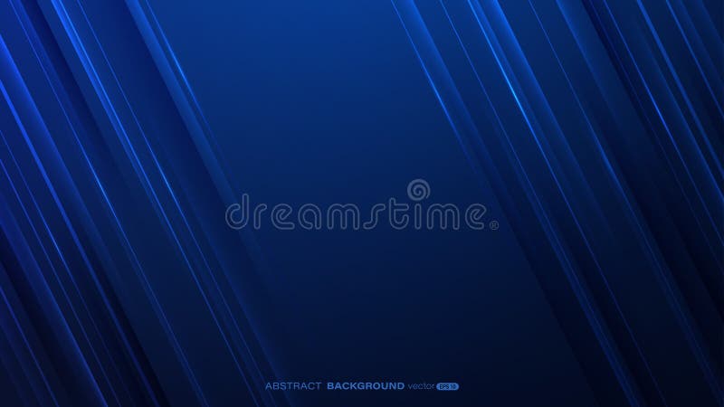 Abstract Diagonal Blue Line Striped with Light Shining and Shadow on ...