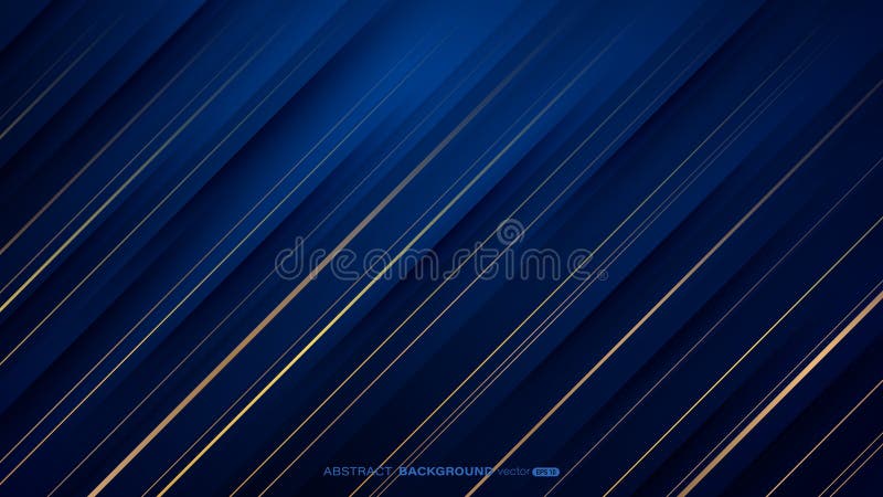 Abstract Diagonal Gold Line Striped with Light Shining on Dark Blue ...