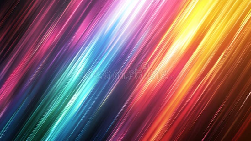 Abstract Diagonal Lines of Vibrant Rainbow Colors Stock Illustration ...