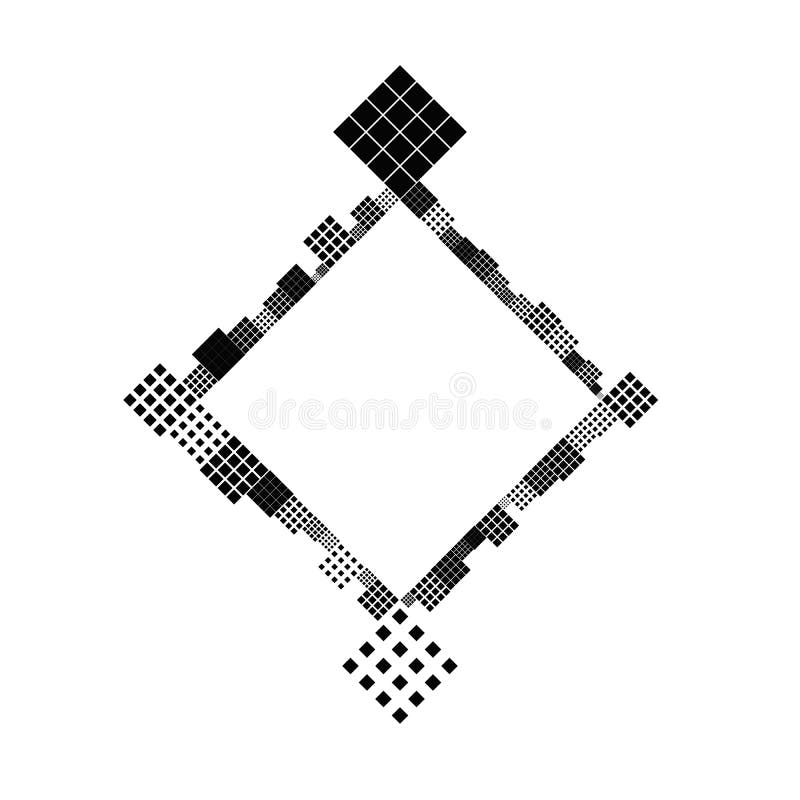 Abstract Diagonal Monochrome Square Border Design Element Stock Vector ...