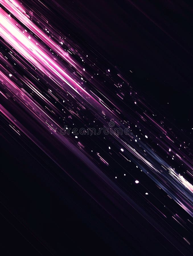 Abstract Diagonal Pink and White Light Streaks on Black Background ...