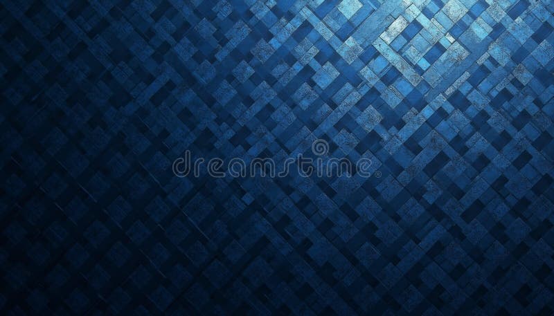 Abstract Diagonal Rectangular Tiles in Blue with Textured and Metallic ...