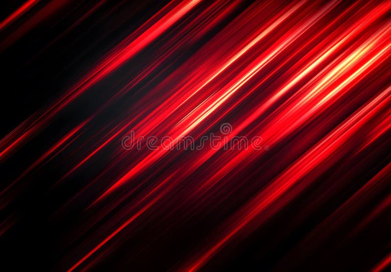 Abstract Diagonal Red Light Streaks Black Background Stock Illustration ...