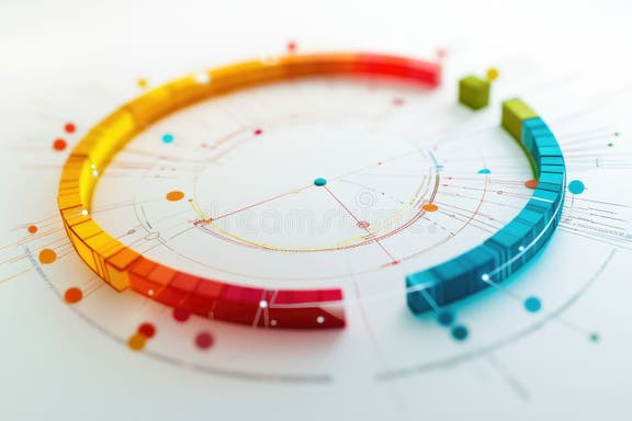 Abstract Diagram of a Colorful Data Ring with Connected Nodes Stock ...