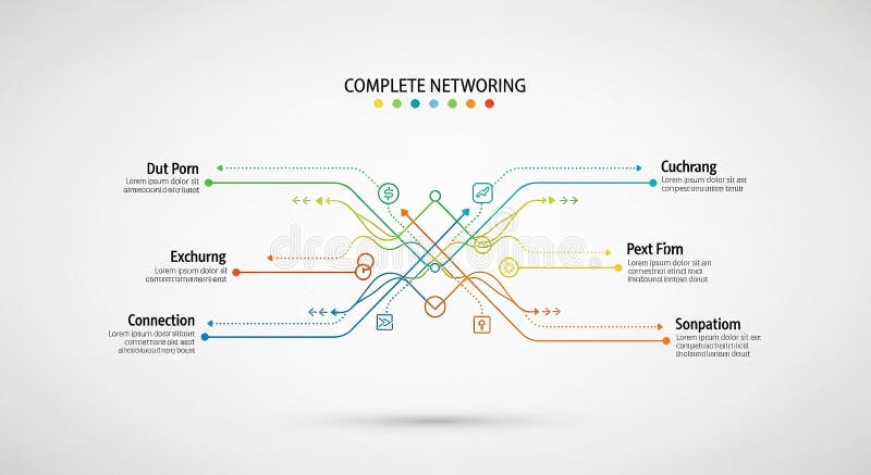 Complete Networking Diagram Stock Illustration - Illustration of ...