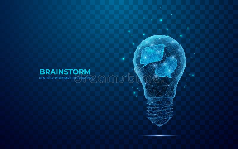 Abstract Dialogue Bubble Inside Digital Light Bulb. Stock Illustration ...