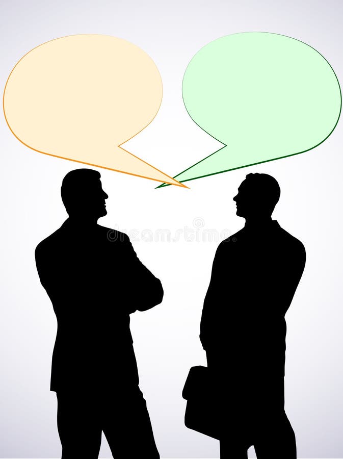 Abstract Dialogue of Two People Stock Illustration - Illustration of ...