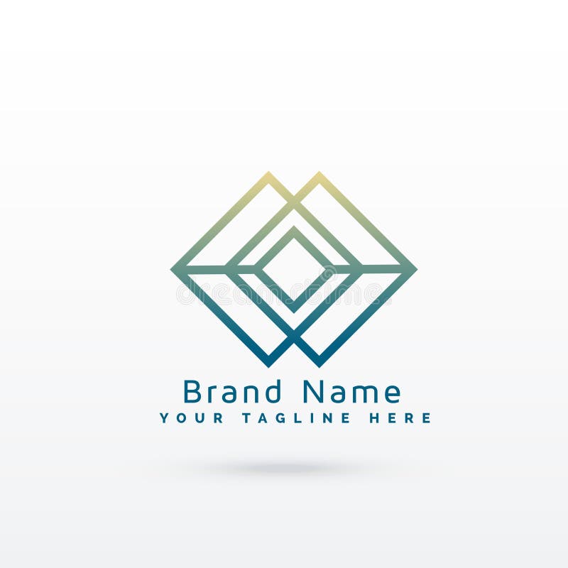Abstract Diamond Line Logo Concept Design Stock Vector - Illustration ...