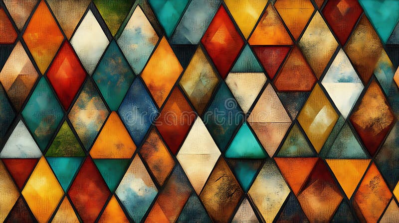 Abstract Diamond Pattern Colorful Geometric Design Stock Image - Image ...