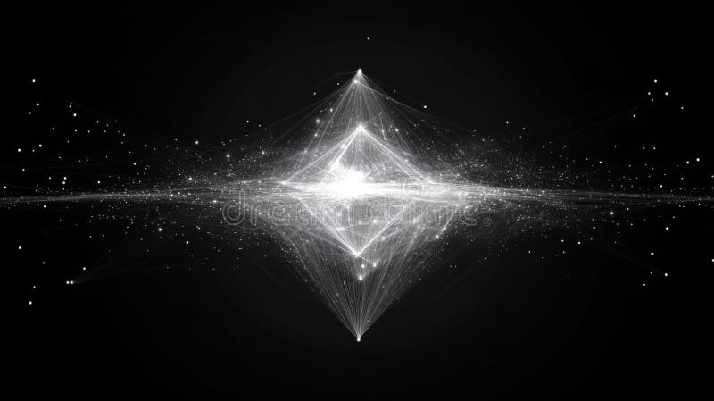 Abstract Diamond Shaped Network of Light and Data Stock Illustration ...