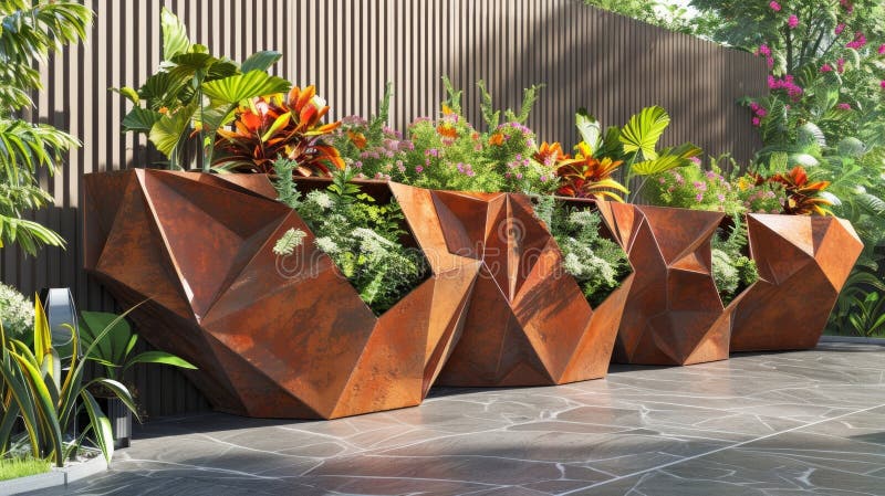 Abstract Diamond Shaped Planter Boxes Adding a Touch of Elegance To Any ...