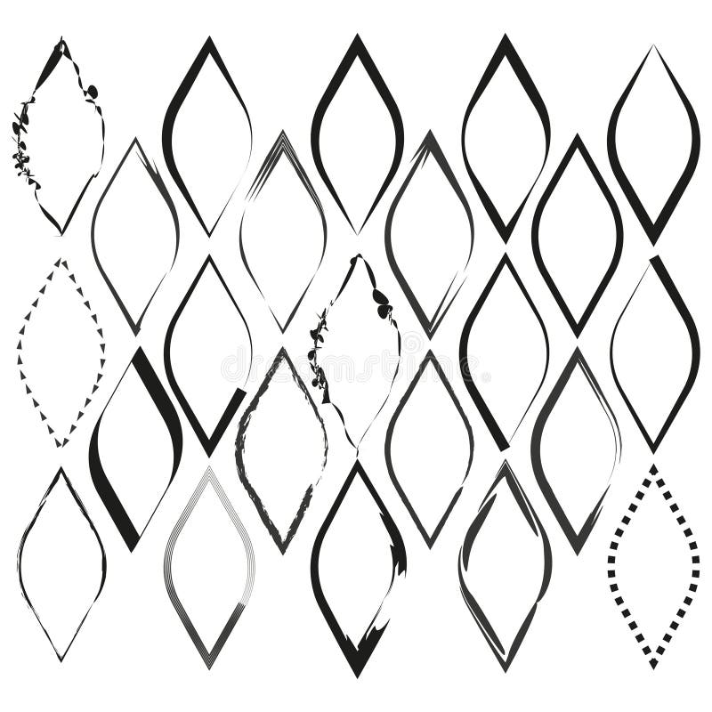 Abstract Diamond Shapes. Distressed and Clean Vector Patterns. Black ...