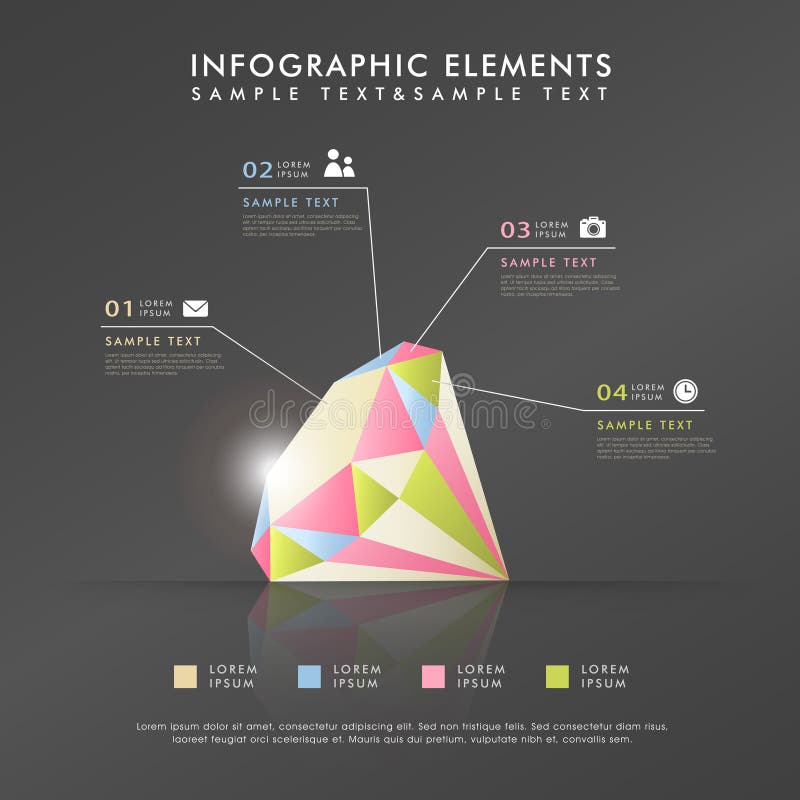 Abstract Diamond Theme Infographics Stock Vector - Illustration of ...