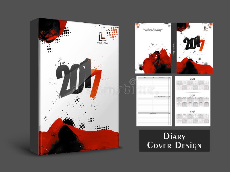 Diary Cover Design or Template Layout. Stock Illustration ...