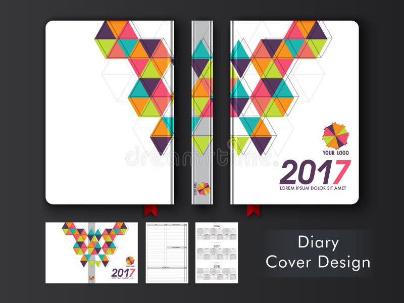 Diary Cover Design or Template Layout. Stock Illustration ...