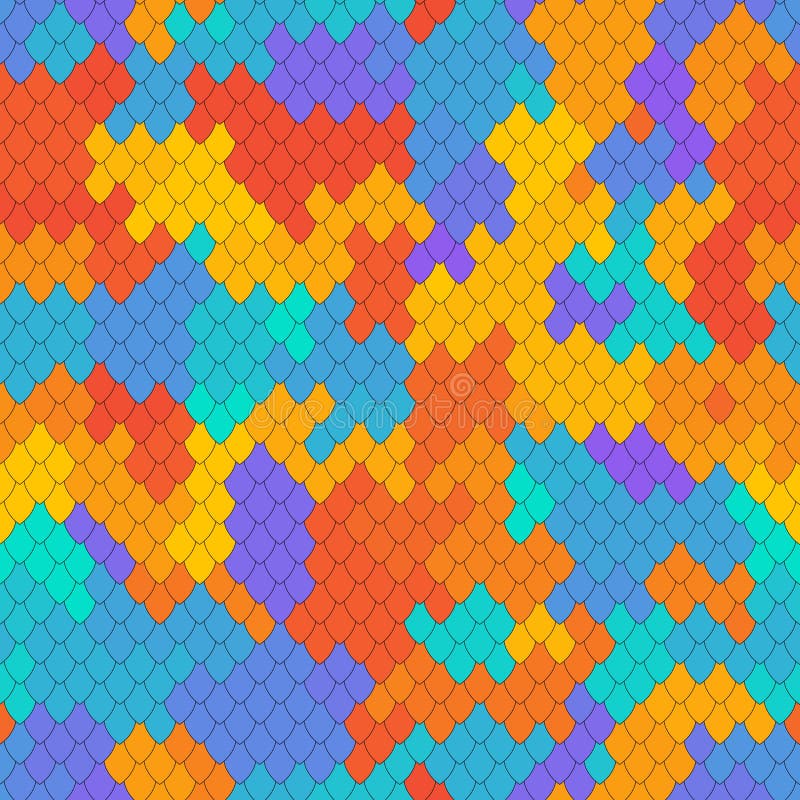 Abstract Scale Pattern. Rainbow Squama Texture. Colorful Seamless ...