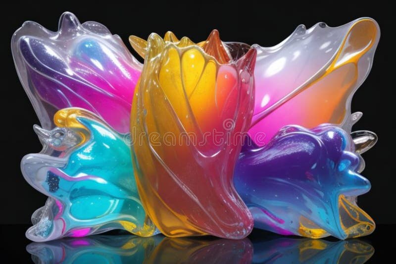 Abstract of Different Colors, Transparent Materials, Materials with ...