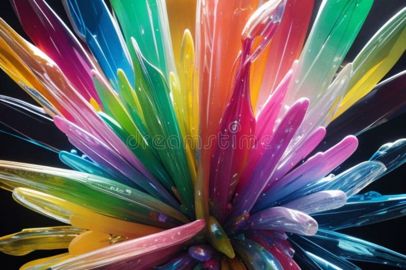 Abstract of Different Colors, Transparent Materials, Materials with ...