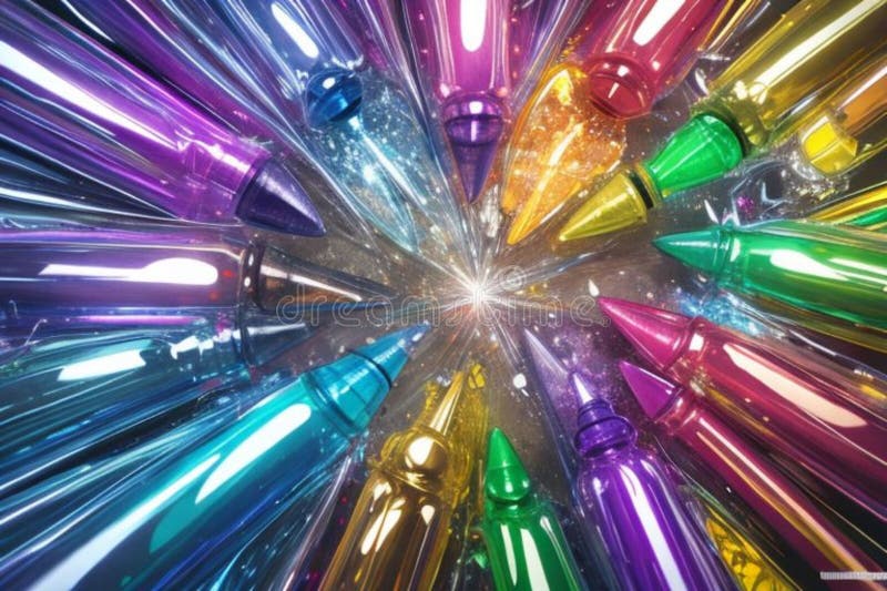 Abstract of Different Colors, Transparent Materials, Materials with ...