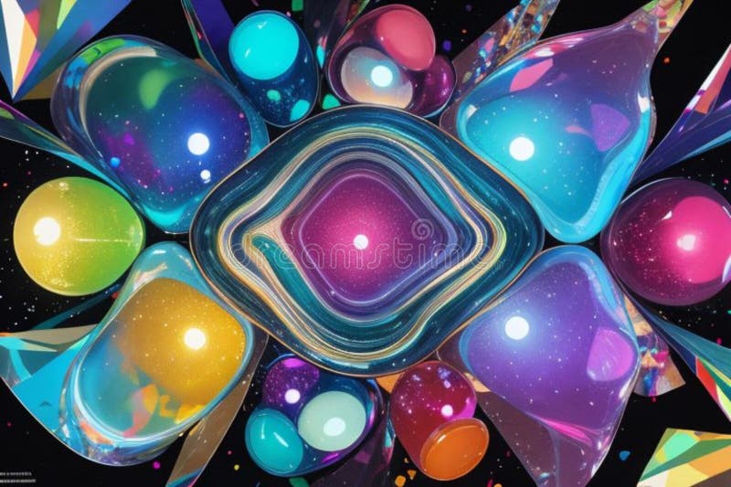 Abstract of Different Colors, Transparent Materials, Materials with ...